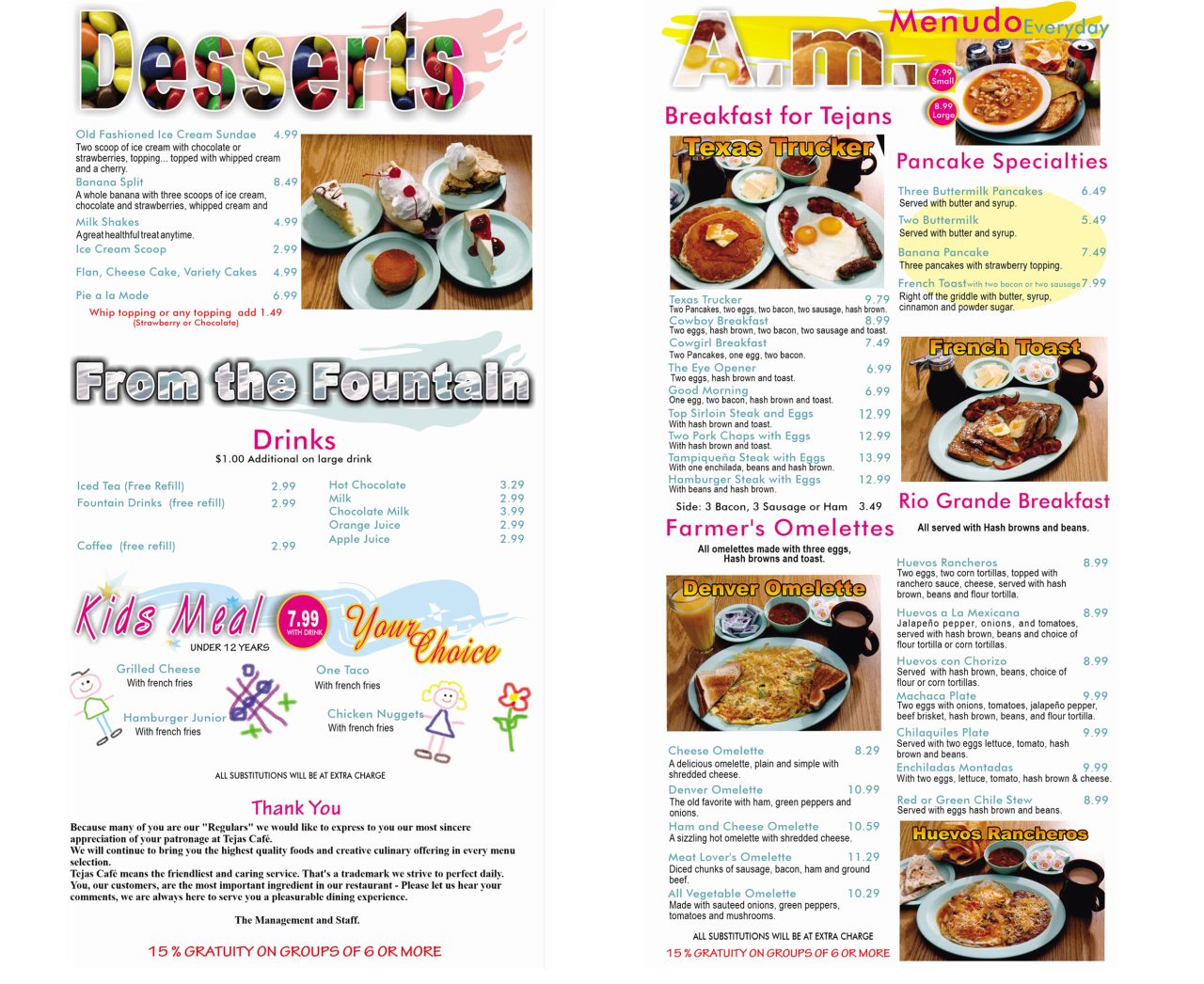 MENU - TEJAS CAFE