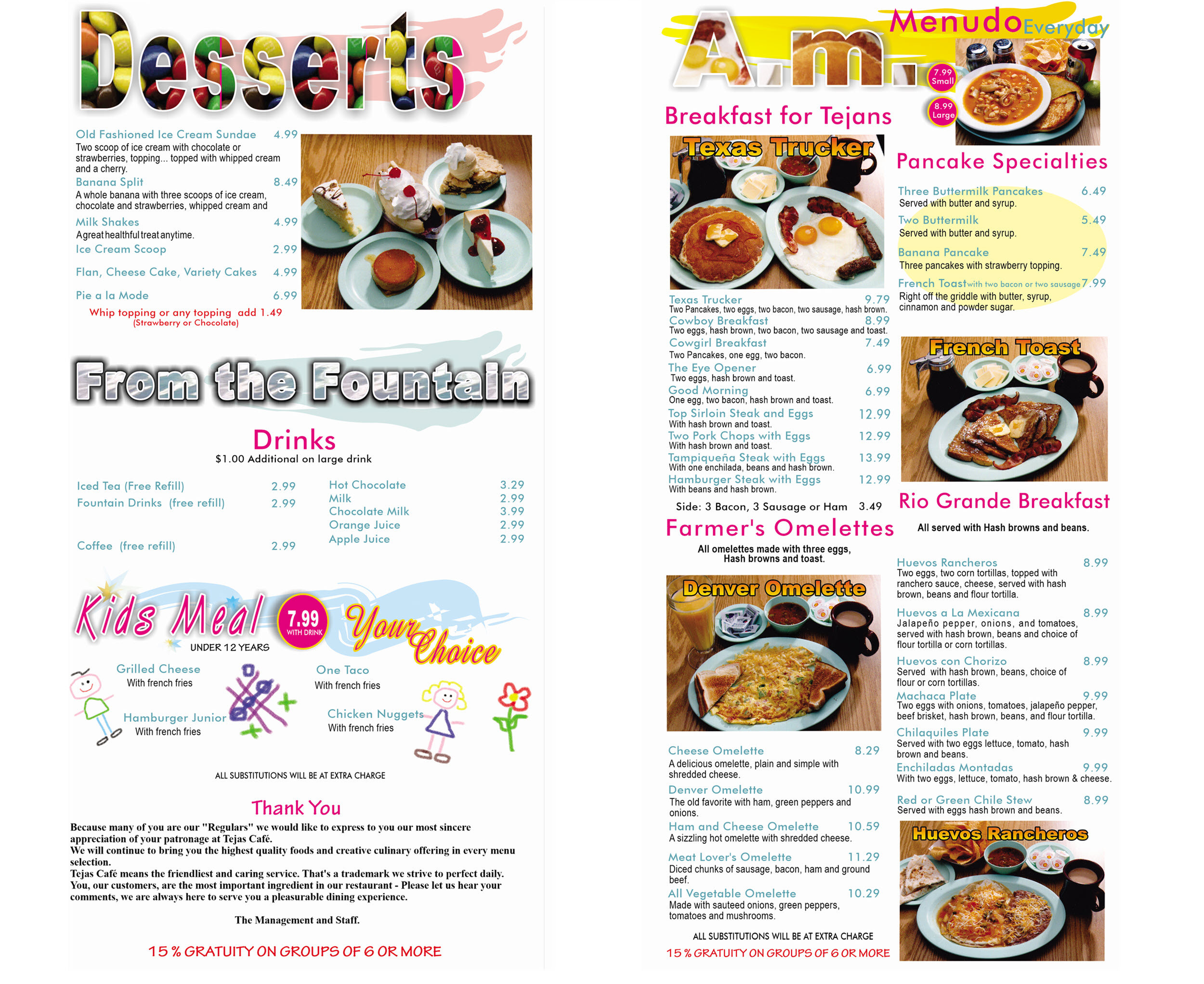 MENU - TEJAS CAFE